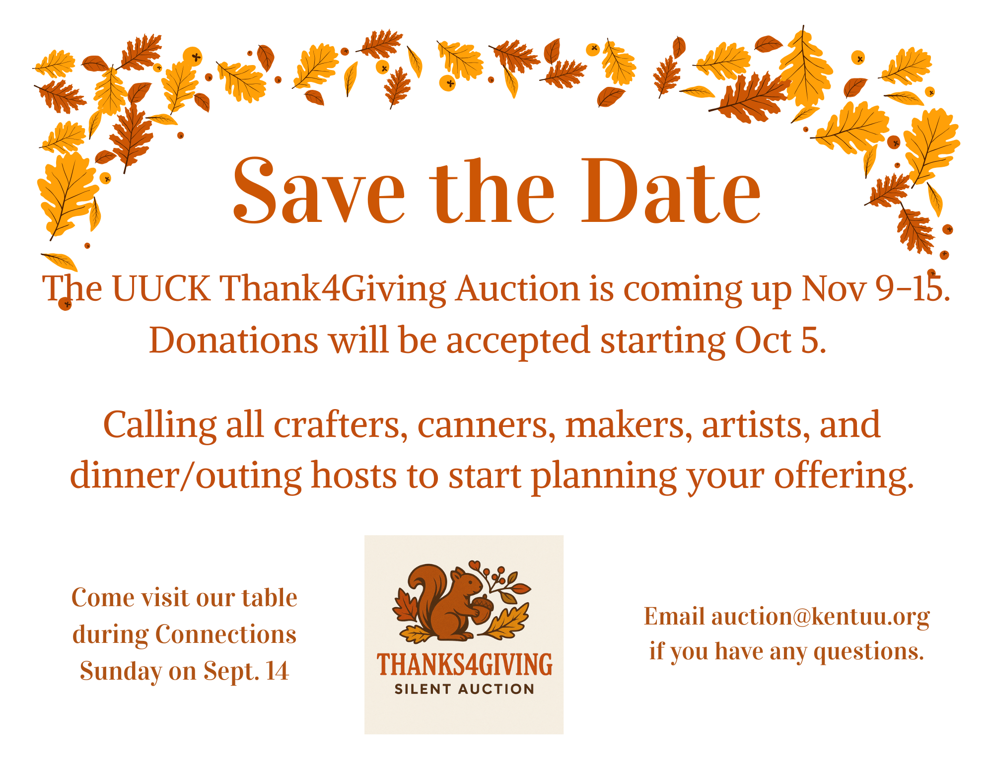 Let's Start Thinking About the Silent Auction - Unitarian Universalist ...